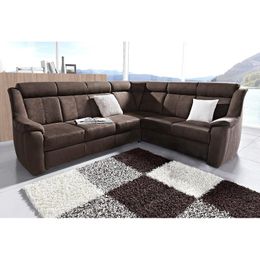 Sit & More sit&more Ecksofa &raquo;Basel L-Form&laquo; wahlweise mit Relaxfunktion braun Altara Nubuck , Luxus-Microfaser (100% Polyester;PRIMABELLE -Microfaser, Luxus-