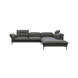FLEXLUX Ecksofa &raquo;Salino, Funktionssofa mit Ottomane, Relaxsofa, Ecksofa&laquo; Sofa mit Arm- und Kopfteil-Verstellungen, Kaltschaum & Stahl-Wellen grau B/H/