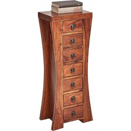 OTTO home Kommode Breite 35 cm in geschwungener Form braun B/H/T: 35cm x 85cm x 23cm