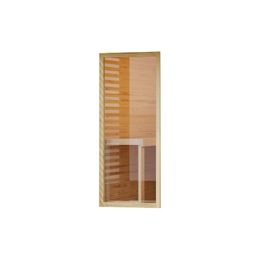 Karibu Saunafenster &raquo;38 x 1906 x 815 mm Klarglas naturbelassen&laquo; f&uuml;r nat&uuml;rliches Licht im Saunainnenraum braun Glas, Massivholz B/H/L: 82cm x 191cm