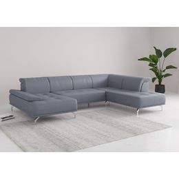 OTTO home Wohnlandschaft &raquo;Caluna&laquo; Inkl.Sitztiefenverstellung, wahlweise mit Kopf- und Armteilverstellung bunt B/H/T: 334cm x 81cm x 235cm, NaturLEDER 