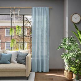 Neutex for you! Vorhang &raquo;Libre-ECO&laquo; Stangendurchzug 1 Stk. tlg. blau Jacquard, Polyester 245cm, Stangendurchzug, 142cm