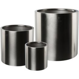 Creativ home &Uuml;bertopf &raquo;&Uuml;bertopf&laquo; im minimalistischen Design silber Edelstahl &Oslash; 40cm