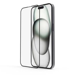 Hama Displayschutzglas &raquo;Displayschutzglas f&uuml;r iPhone 15 (Panzerglas, D3O, Montagehilfe)&laquo; f&uuml;r iPhone 15 transparent Sicherheitsglas (geh&auml;rtet) Handy-