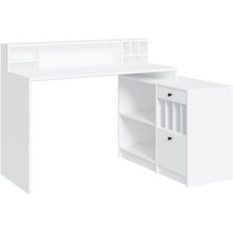 OTTO home Eckschreibtisch &raquo;Licia&laquo; Breite 140 cm, mit viel Stauraum, im Landhausstil wei&szlig; B/H/T: 120cm x 96,5cm x 40cm, Eckschreibtischmit 1 Schublade 