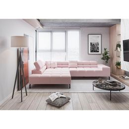 Home Affaire Ecksofa &raquo;Ancona New, wahlweise motorische Sitztiefenverstellung, auch in Cord&laquo; feine Steppung, mit Kopfteilverstellung, 3 Zierkissen, L-