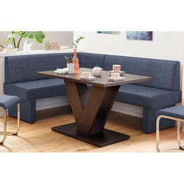 Home Affaire Eckbank &raquo;Nils&laquo; Sitz und R&uuml;cken gepolstert, verschiedene Qualit&auml;ten blau Holzwerkstoff, Massivholz, Polyester B/H/T: 202cm x 89cm x 152cm,