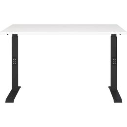 Germania Schreibtisch &raquo;Downey&laquo; h&ouml;henverstellbar von 68-91 cm, verf&uuml;gbar in verschiedenen Breiten schwarz-wei&szlig; B/H/T: 120cm x 91cm x 80cm, Gestellfarbe