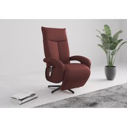 Sit & More sit&more TV-Sessel &raquo;Amica, inkl. Kopfteilverstellung & Drehfunktion&laquo; wahlweise mit 2 Motoren, Akku und Aufstehhilfe rot NaturLEDER ,mit 2 Motoren,mit 