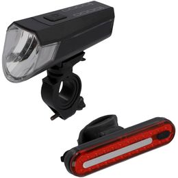 FISCHER BIKE FISCHER Fahrrad Fahrradbeleuchtung &raquo;LED-Akku Bel.-Set Bremsbel. 80 Lux&laquo; schwarz Einheitsgr&ouml;&szlig;e Fahrradbeleuchtung