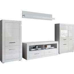 Home Affaire Wohnwand &raquo;Bianco, moderne Anbauwand, Komplettset, Wohnzimmer-Set&laquo; Set, 4 Stk. tlg. wei&szlig; B/H/T: 335cmcm