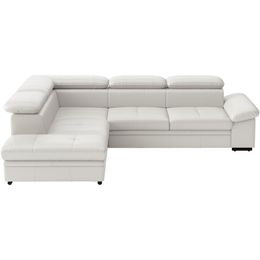 Sit & More sit&more Ecksofa &raquo;Viola, L-Form, Leder, B: 249 cm&laquo; optional mit Schlaffunktion beige B/H/T: 249cm x 73cm x 226cm, NaturLEDER Stoff, Ottomane links, 