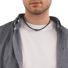 Tom Tailor Herren Tom Tailor Kette mit Anh&auml;nger &raquo;Schmuck Geschenk Edelstahl Leder Kautschuk&laquo; Edelstahl Kautschuk Leder, L: 52 B: 3,8mm