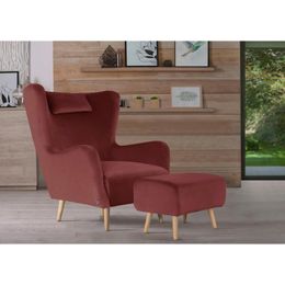 Home Affaire Sessel &raquo;Telford auch in Fellimitat, Sessel B/T/H: 77/92/106 cm&laquo; wahlweise mit und ohne Hocker, in vielen Bezugsqualit&auml;ten, Ohrensessel 