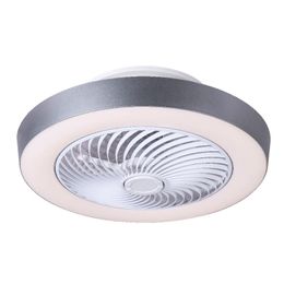 Globo LIGHTING Deckenleuchte &raquo;GHARRA&laquo; LED-Modul 1 Stk. warmwei&szlig; - kaltwei&szlig; Ventilator Funktionen k&uuml;hlen CCT 2700-6500K wei&szlig; grau Wohnraumk&uuml;hlung grau 
