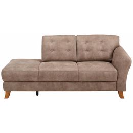 OTTO home Recamiere &raquo;Trondheim&laquo; freistehend, mit Federkern, Knopfheftung im R&uuml;cken grau Luxus-Microfaser Lederoptik (100% Polyester);Struktur weich ( 