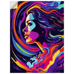 Artland Wandbild &raquo;Frau in bunten Farben&laquo; Bilder von Frauen 1 Stk. tlg. als Alubild, Leinwandbild, Poster, Wandaufkleber in verschied. Gr&ouml;&szlig;en bunt Vinyl B/H/T:
