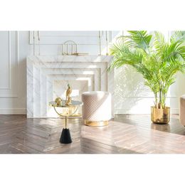 Kayoom Beistelltisch &raquo;Rocio, Ausgefallenes Design,Stabiler Marmor-Sockel&laquo; 1 Stk. tlg. ausgefallenes Gestell, stabiler Marmorfu&szlig;, marmorierte Glasplatte 
