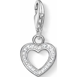 Thomas Sabo Damen Thomas Sabo Charm-Einh&auml;nger &raquo;Herz&laquo; mit Zirkonia silber Einheitsgr&ouml;&szlig;e