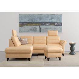 Sit & More sit&more Ecksofa &raquo;Mellum L-Form&laquo; Federkern, wahlweise mit Schlaffunktion, Stauraum und Armteilfunktion braun 100% Polyester B/H/T: 253cm x 87cm x 