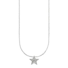 Firetti Damen Kette mit Anh&auml;nger &raquo;Silberkette mit Anh&auml;nger Stern&laquo; mit Zirkonia (synth.) silber Silber 925 (Sterlingsilber), L: 45 B: 1mm