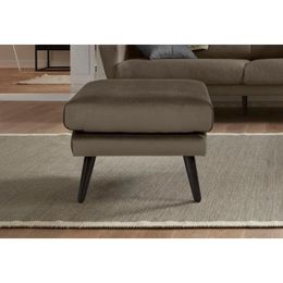 OTTO home Hocker &raquo;Bille&laquo; mit Eiche-Beinen, Design by Morten Georgsen braun Struktur (100% Polyester);Struktur fein (100% Polyester);Samtoptik (100% 