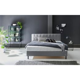 ATLANTIC HOME COLLECTION Boxbett &raquo;Nikola&laquo; Massivholzf&uuml;&szlig;en, mit / ohne Matratze, in H2 und H3 erh&auml;ltlich grau Struktur, Liegefl&auml;che B/L: 160cm x 200cm,