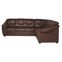 OTTO home Ecksofa &raquo;Savona L-Form, B: 262 cm&laquo; mit Federkern braun Kunstleder in Antiklederoptik B/H/T: 262cm x 90cm x 212cm, Microfaser, langer 