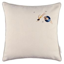 Tom Tailor HOME Kissenbezug &raquo;Swimmer&laquo; maritimes Dessin beige Polyester, Polyester B/L: 45cm x 45cm, 1 Stk., Polyester