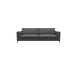 FLEXLUX 3-Sitzer &raquo;Fiore, super Sitzkomfort durch Kaltschaum im Sitz&laquo; breite Armlehnen, F&uuml;&szlig;e Alu+ Eiche grau 100% Echteder B/H/T: 229cm x 85cm x 92cm, 