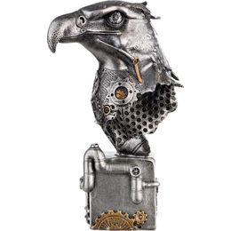 Casablanca by Gilde Tierfigur &raquo;Skulptur Steampunk Eagle&laquo; mit kupferfarbenen Elementen silber Kunstharz B/H/T: 13cm x 27cm x 19cm, Adler