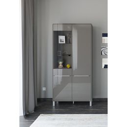 set one by Musterring Standvitrine &raquo;Reno&laquo; 1 Stk. tlg. Mit Vierkantfu&szlig; in diversen Farben, 197 cm H&ouml;he & Farbauswahl grau Glas, Holzwerkstoff 