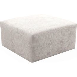 WERK2 Polsterhocker &raquo;Zeus-XL Polsterhocker modern und bequem&laquo; Curvy Trend Hocker mit urbaner Optik beige 100% Polyester B/H/T: 80cm x 41cm x 80cm, 