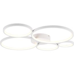 Trio Leuchten LED Deckenleuchte &raquo;Rondo&laquo; LED-Modul 1 Stk. Warmwei&szlig; Decken- oder Wandlampe, LED warmwei&szlig; 3000K dimmbar per Wandschalter wei&szlig; 5, H: 5cm, 