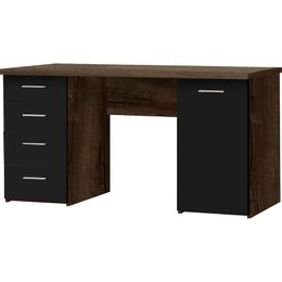 FORTE Schreibtisch &raquo;Netta&laquo; Breite 145 cm, mit Schubladen braun B/H/T: 145cm x 76,3cm x 60cm