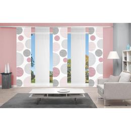 Vision S Schiebegardine &raquo;5ER SET BORDEN&laquo; Paneelwagen 5 Stk. tlg. HxB: 260x60, Schiebevorhang 5er Set Digitaldruck rosa Polyester 260cm, Paneelwagen, 60cm