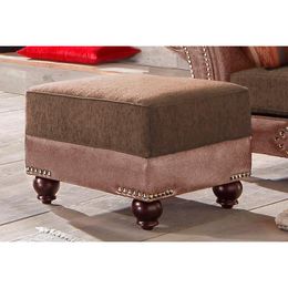 Home Affaire Hocker &raquo;King George&laquo; braun Korpus aus Luxus-Microfaser in Vintage-Optik (100% Polyester), Sitzfl&auml;che aus Chenille-Bezug (70% Polyacryl 30