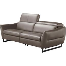 Egoitaliano 2,5-Sitzer &raquo;Dafne, elegantes Designsofa mit hohem Sitzkomfort&laquo; wahlw. mit elektrischer Relaxfunktion, Kopfteile manuell verstellbar beige Leder &raquo;BULL&laquo;