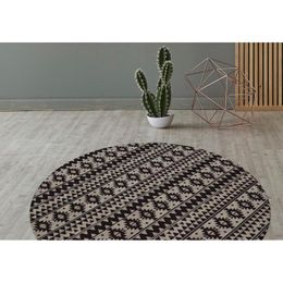 Kayoom Teppich &raquo;Sunny 210&laquo; rechteckig 8 mm H&ouml;he Besonders pflegeleicht. Im Innen- und Au&szlig;enbereich verwendbar. schwarz Polyester B : 120cm 1 Stk., 8mm, L: 