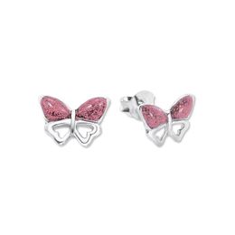 Amor Damen Paar Ohrstecker &raquo;Schmetterling&laquo; bunt Silber 925 (Sterlingsilber)
