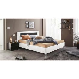 Westfalia Schlafkomfort Polsterbett schwarz-wei&szlig; Bezug Bett: Kunstleder;Bonnell-Federkernmatratze: 51% Polypropylen, 39% Polyester und 10% Baumwolle;Kaltschaummatratze: 100% 