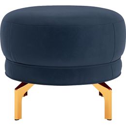 Sit & More sit&more Polsterhocker &raquo;Orient 3&laquo; goldfarbene Metallf&uuml;&szlig;e blau 100% Polyester B/H/T: 63cm x 46cm x 63cm, Samtoptik