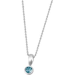 Firetti Damen Kette mit Anh&auml;nger &raquo;Schmuck Geschenk Gold 375 Gold 585 Halsschmuck Halskette Solit&auml;r&laquo; mit unterschiedlichen Edelsteinen blau Wei&szlig;gold 