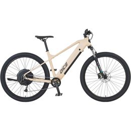 Prophete Unisex &raquo;Dice 2.0&laquo; 9 Gang Shimano Alivio Schaltwerk Kettenschaltung Heckmotor 250 W Pedelec, Elektrofahrrad f&uuml;r Damen und Herren, MTB beige 