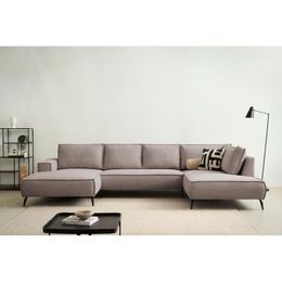 OTTO home Wohnlandschaft &raquo;TVINNU Cord, 354 cm&laquo; Recamiere rechts/links, schwarze Metallf&uuml;&szlig;e, bequeme Sitz-/Liegefl&auml;che B/H/T: 354cm x 83cm x 193cm, 