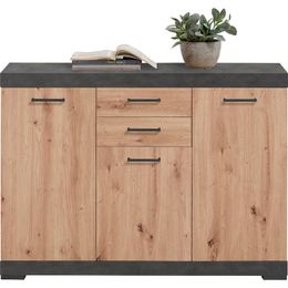 FMD Kommode &raquo;Bristol 3&laquo; Mehrzweckschrank, in verschiedenen Tiefen, Breite: 120 cm schwarz Holzwerkstoff B/H/T: 120cm x 89,9cm x 34,9cm, 2 Stk., 3 Stk.