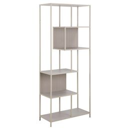 ACTONA GROUP B&uuml;cherregal &raquo;Seaford, Regal, Standregal, Raumteiler&laquo; Regal, grau, asymmetrische Details, wendbare R&uuml;ckwand, 77x35x185cm grau Stahl B/H/T: