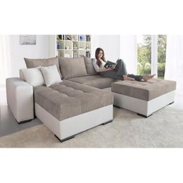 Collection AB Ecksofa &raquo;Josy L-Form, B: 214 cm in Cord, Cord-Mix&laquo; Schlaffunktion, Bettkasten & 2 Zierkissen, Federkern silber 100% Polyester B/H/T: 