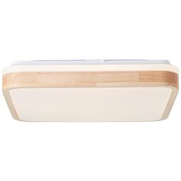 Brilliant LED Deckenleuchte &raquo;Tumeo&laquo; Warmwei&szlig; 40 x 40 cm, 2400 lm, Metall/Holz, holz hell/wei&szlig; wei&szlig; H: 8cm