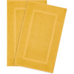 HAMMETEX Badematte &raquo;Hotelmatte, Duschvorleger&laquo; H&ouml;he 5 mm rutschhemmend beschichtet beidseitig nutzbar 2-teiliges Set, einfarbig, 100% Baumwolle gelb 